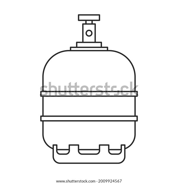 Gas Cylinder Vector Outline Icon Vector Stock Vector (Royalty Free ...