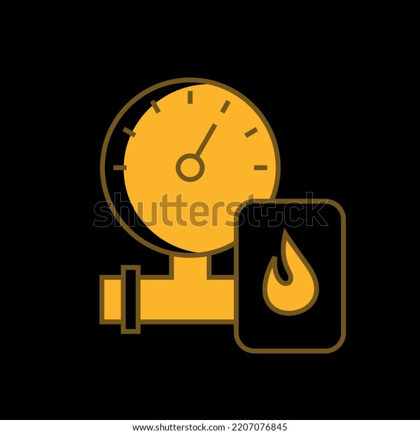 Gas Flow Counter Outline Icon Stock Vector (Royalty Free) 2207076845 ...