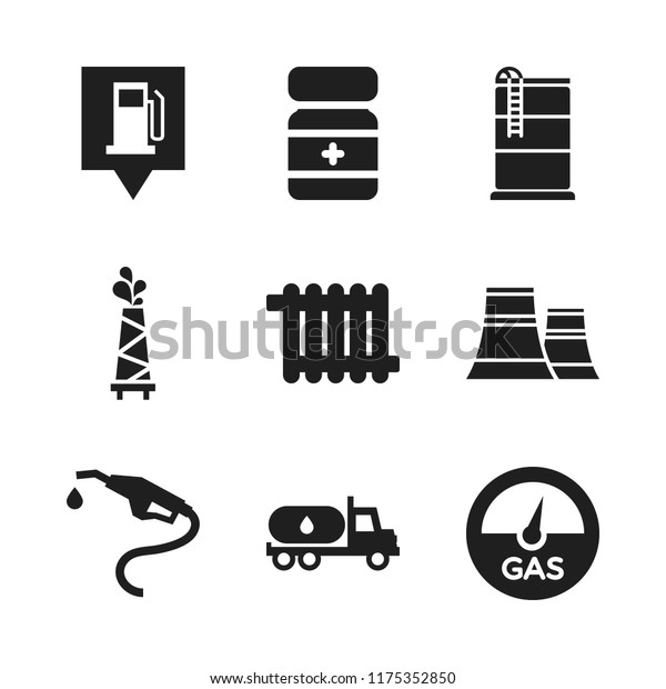 Gas Icon 9 Gas Vector Icons Stock Vector (Royalty Free) 1175352850