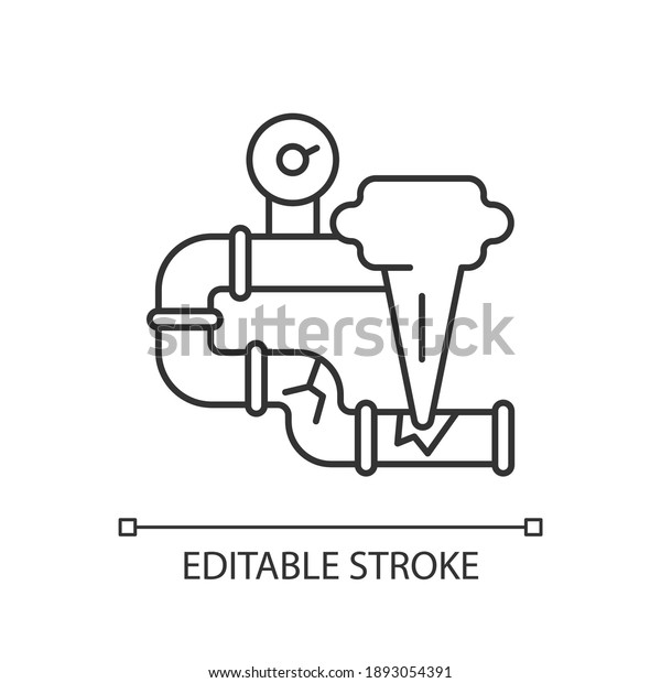 Gas Leak Linear Icon Damaged Gas Stock Vector (Royalty Free) 1893054391 ...