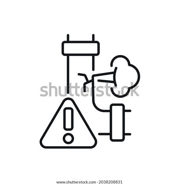 Gas Leak Linear Icon Thin Line Stock Vector (Royalty Free) 2038208831 ...