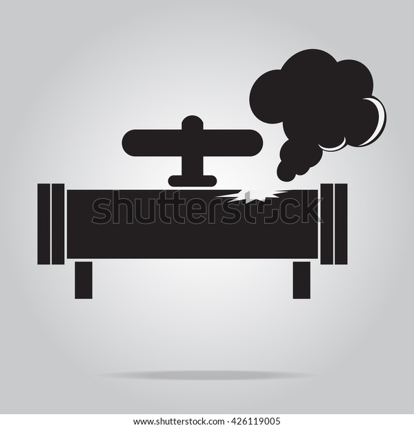 Gas Leak Pipe Icon Pollution Gas Stock Vector (Royalty Free) 426119005 ...