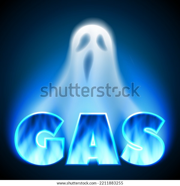 Gas Letters Gas Flame White Ghost: เวกเตอร์สต็อก (ปลอดค่าลิขสิทธิ์ ...