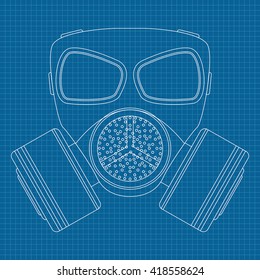 Gas Mask Drawing Outline Vector Illustration Stock Vector (Royalty Free ...