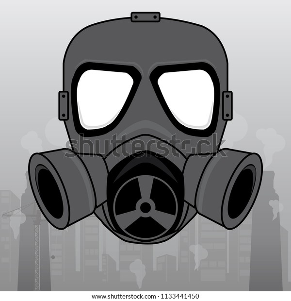Gas Mask Future City Problem Toxic Stock Vector (Royalty Free) 1133441450