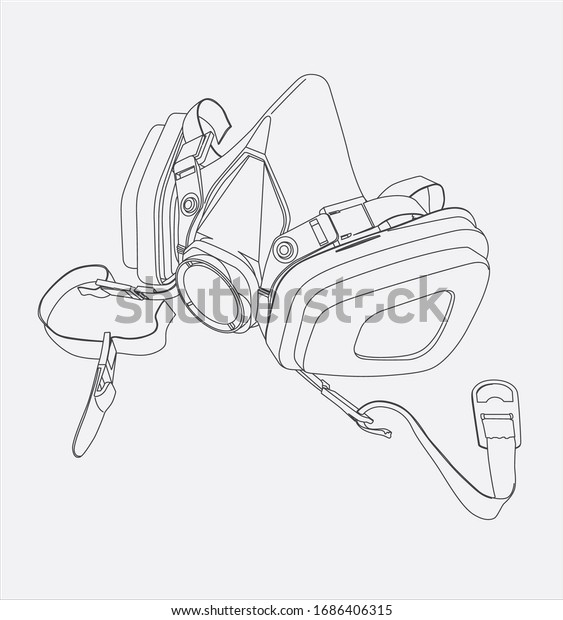 Gas Mask Hand Drawing Vector Eps Stock Vector (Royalty Free) 1686406315 ...