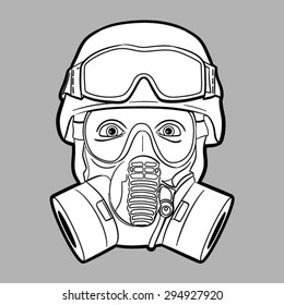 Gas Mask Soldier Editable Vector Eps10 Stock Vector (Royalty Free ...