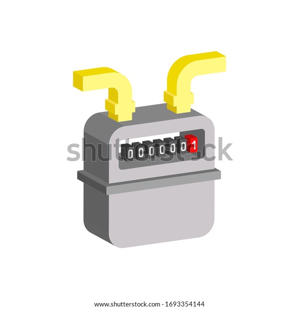 Gas Meter Icon3d Vector Illustration Isometric Stock Vector (Royalty ...