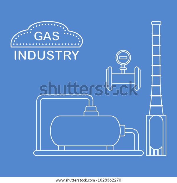 Gas Processing Plant Industrial Gas Meter Stock Vector (Royalty Free ...