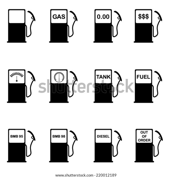Gas Pump Icons Stock Vector (Royalty Free) 220012189 | Shutterstock