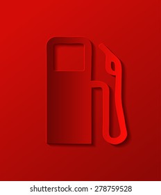 Gas Pump Sign On Red Background Stock Vector (Royalty Free) 278759528 ...