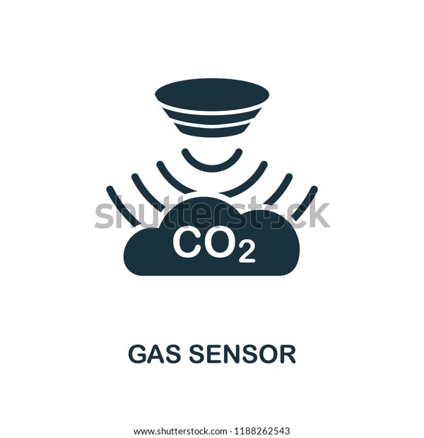 Gas Sensor Icon Monochrome Style Design: เวกเตอร์สต็อก (ปลอดค่า ...