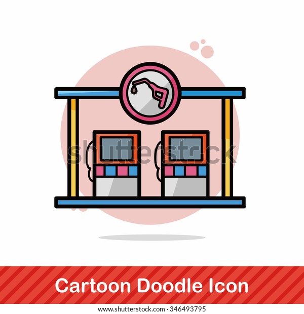 Gas Station Doodle Stock Vector (Royalty Free) 346493795 | Shutterstock
