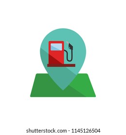 Gas Station Map Pin Logo Icon Stock Vector (Royalty Free) 1145126504 ...