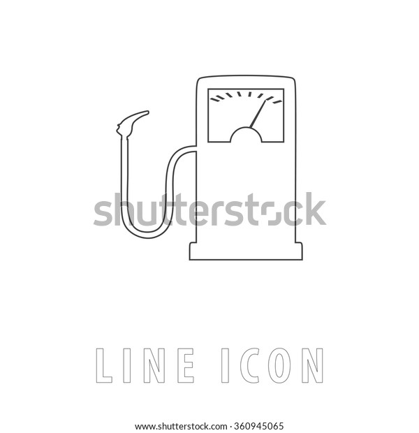 Gas Station Outline Simple Vector Icon Stock Vector (Royalty Free ...