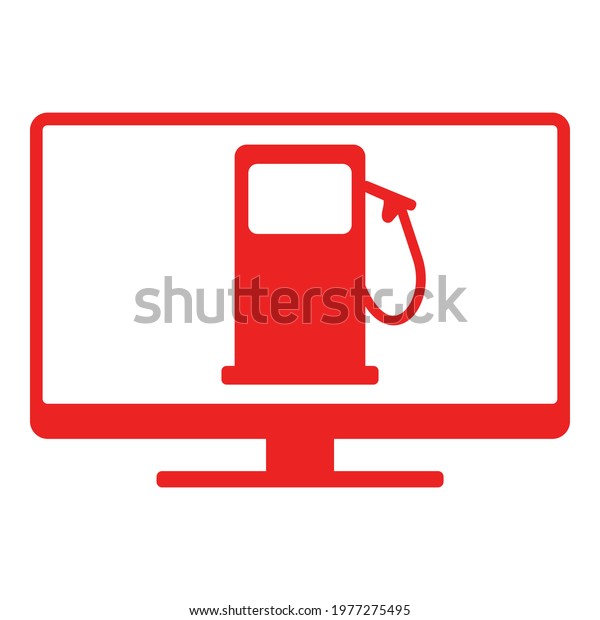Gas Station Screen On White Background Stock Vector (Royalty Free ...