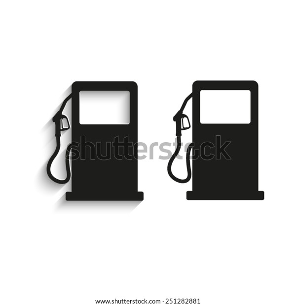 Gas Station Sign Black Vector Icons Stock Vector (Royalty Free ...