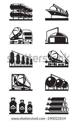 Gas Tank Terminals Vector Illustration Stock Vector (Royalty Free ...
