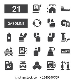 Gasoline Icon Set Collection 21 Filled Stock Vector (Royalty Free ...