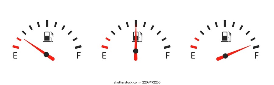 Gasoline Speedometer On White Background Vector Stock Vector (Royalty ...
