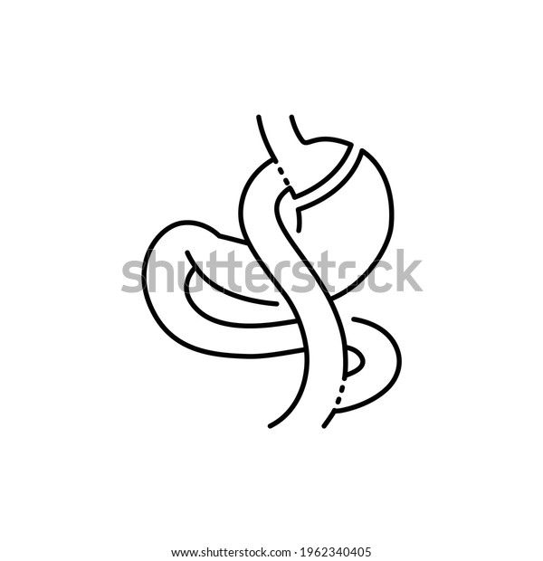 Gastric Bypass Rouxeny Line Icon Pictogram Stock Vector Royalty Free 1962340405 Shutterstock