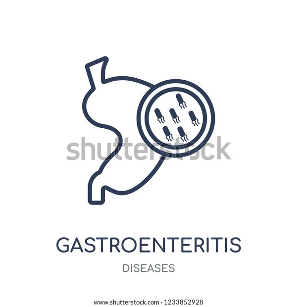 Gastroenteritis Icon Gastroenteritis Linear Symbol Design: vector de ...
