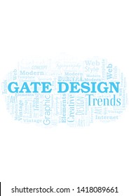 Gate Design Word Cloud Wordcloud Made Stock Vector (Royalty Free ...