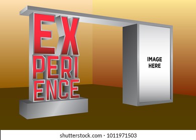 Gate Entrance Experience Big Font Red Stock Vector (Royalty Free ...