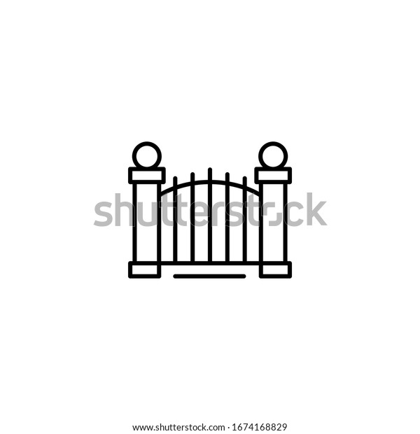 Gate Icon Garden Gate Icon Trendy Stock Vector (Royalty Free ...