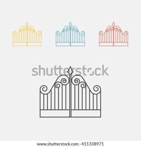 Gate Line Icon Stock Vector (Royalty Free) 411338971 - Shutterstock