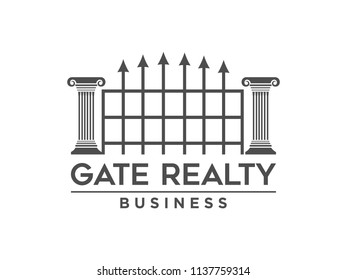 Gate Logo Design Inspiration: vector de stock (libre de regalías ...