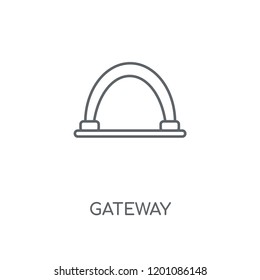 Gateway Linear Icon Gateway Concept Stroke Stock Vector (Royalty Free ...