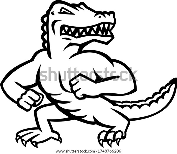 Gator Alligator Standing Fighting Stance Mascot Stock Vector (Royalty ...