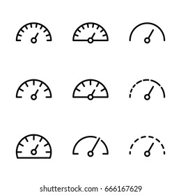 Gauge Meter Icon Symbol Set Stock Vector (Royalty Free) 223950244