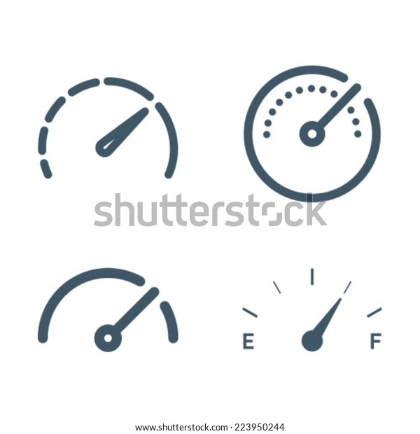 Gauge Meter Icon Symbol Set Stock Vector (Royalty Free) 223950244