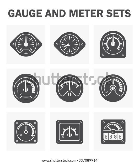 Gauge Meter Icons Sets Easy Adjust Stock Vector (Royalty Free) 337089914