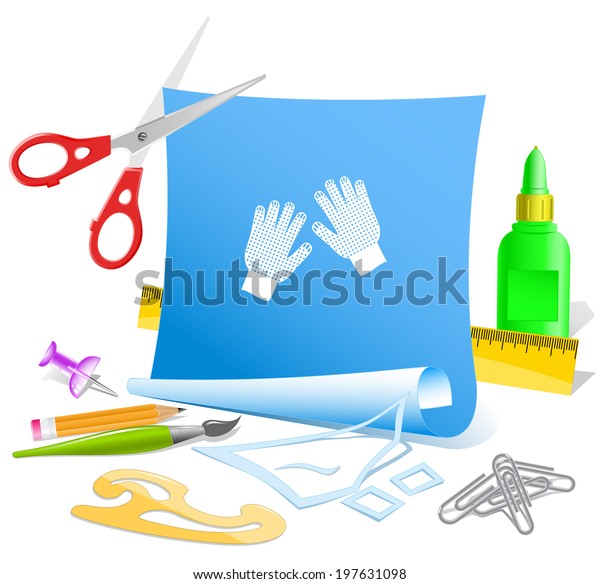 Gauntlets Paper Template Vector Illustration Stock Vector (Royalty Free ...