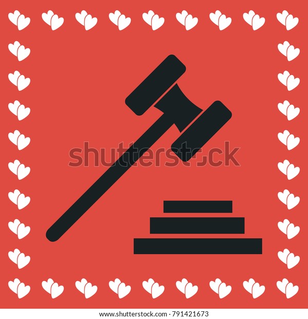 Gavel Icon Flat Simple Black Pictogram Stock Vector (Royalty Free ...