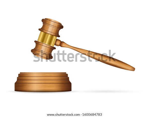 Gavel On White Background Vector Illustration Stock Vector (Royalty ...