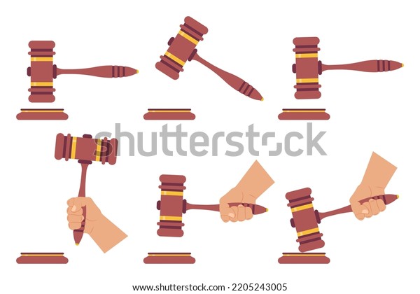 Gavel Vector Cartoon Set Isolated On Stock Vector (Royalty Free ...