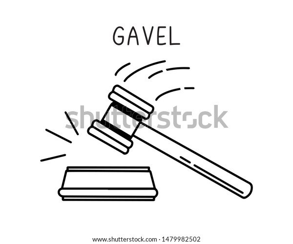 Gavel Vector Illustration Black White Stock Vector (Royalty Free ...