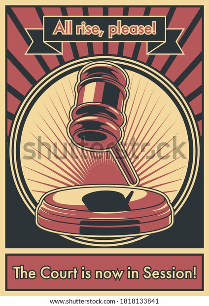 Gavel Vector Illustration Judgement Poster Judge Stock Vector (Royalty ...