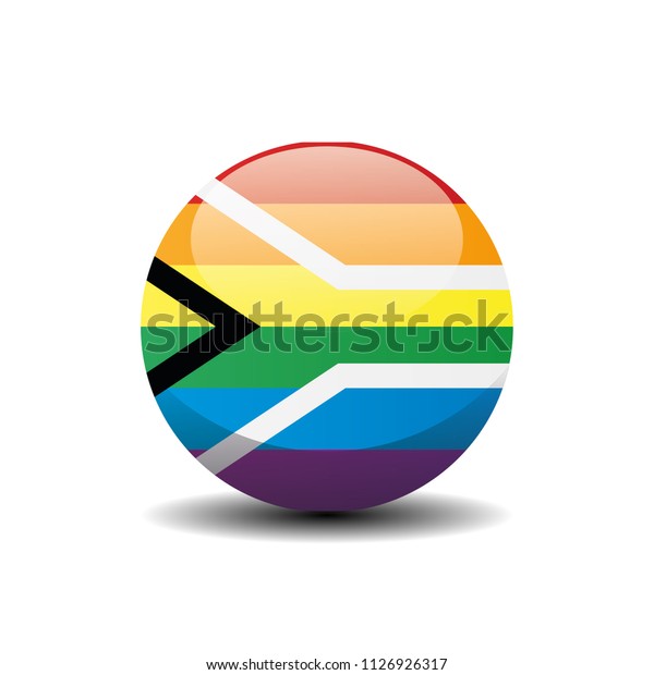 Gay Pride Flag South Africa Circle Stock Vector Royalty Free