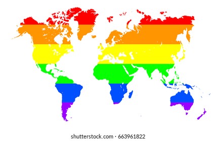 Gay Pride World Map Gay Pride: vector de stock (libre de regalías ...