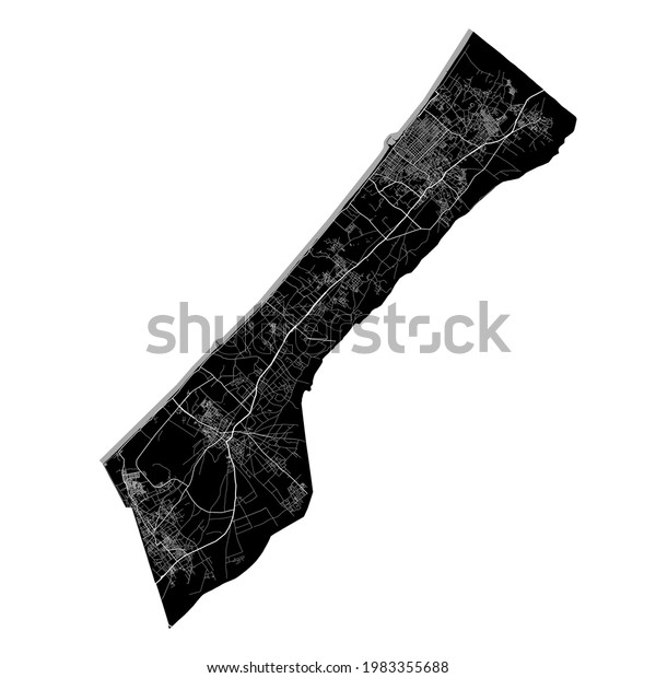 Gaza Strip Map Detailed Vector Map Stock Vector (Royalty Free ...