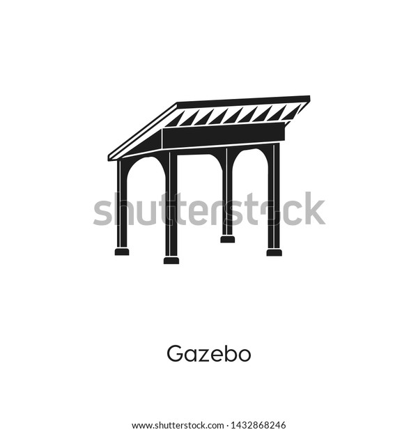 Gazebo Icon Vector Pavilion Symbol Icon Stock Vector (Royalty Free ...