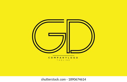 Gd Icon Monogram Letter Text Alphabet Stock Vector (Royalty Free ...