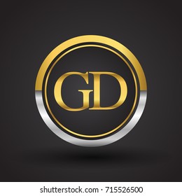 Gd Letter Logo Circle Gold Silver Stock Vector (Royalty Free) 715526500 ...