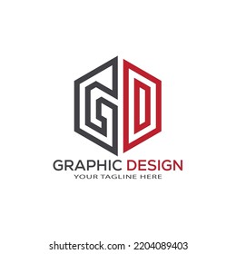 Gd Letter Logo Design Black Red Stock Vector (Royalty Free) 2204089403 ...
