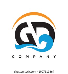 Gd Letter Sea Wave Logo Stock Vector (Royalty Free) 1927313669 ...